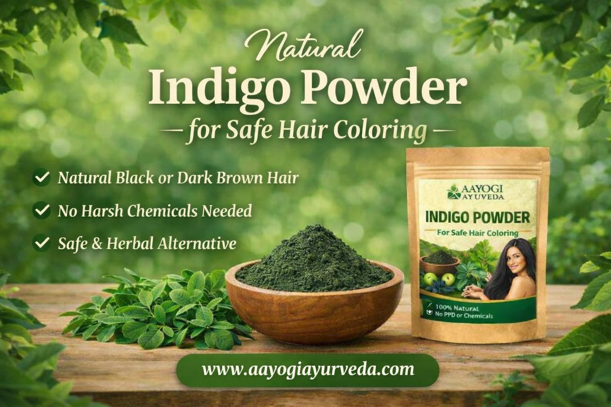 Natural Indigo Powder for Safe Hair Coloring – Aayogi Ayurveda